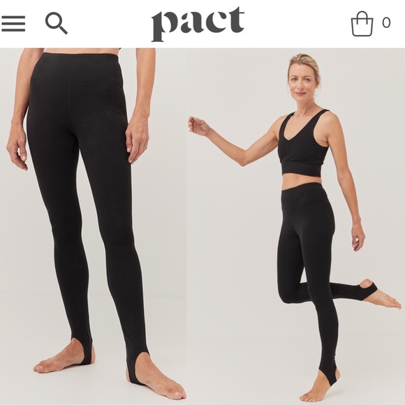 Pact | Pants & Jumpsuits | Pact Womens Black Organic Cotton Stirrup Leggings Pants M Minimalist ...